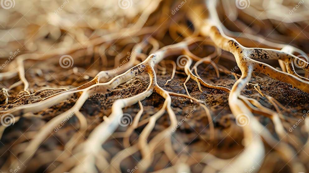 Closeup Image of a Root System with Delicate Threads of Tiny Roots ...