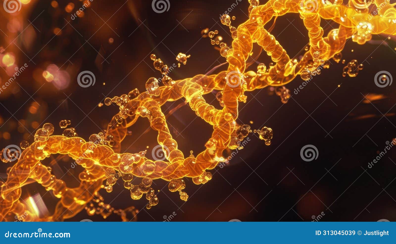 A Closeup Image of a Strand of RNA with Visible Base Pairs and ...