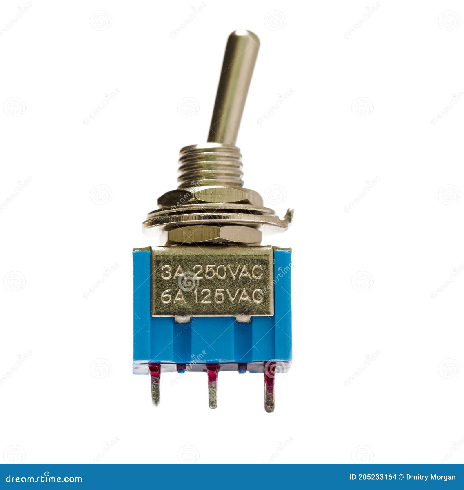 Closeup Image of Two-Positional Toggle Switch Placed on White ...