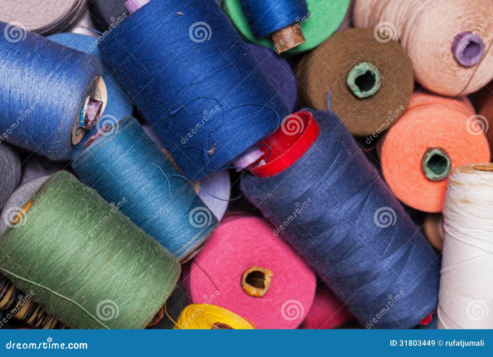 Closeup Image of Various Colour Threads Stock Image - Image of material ...