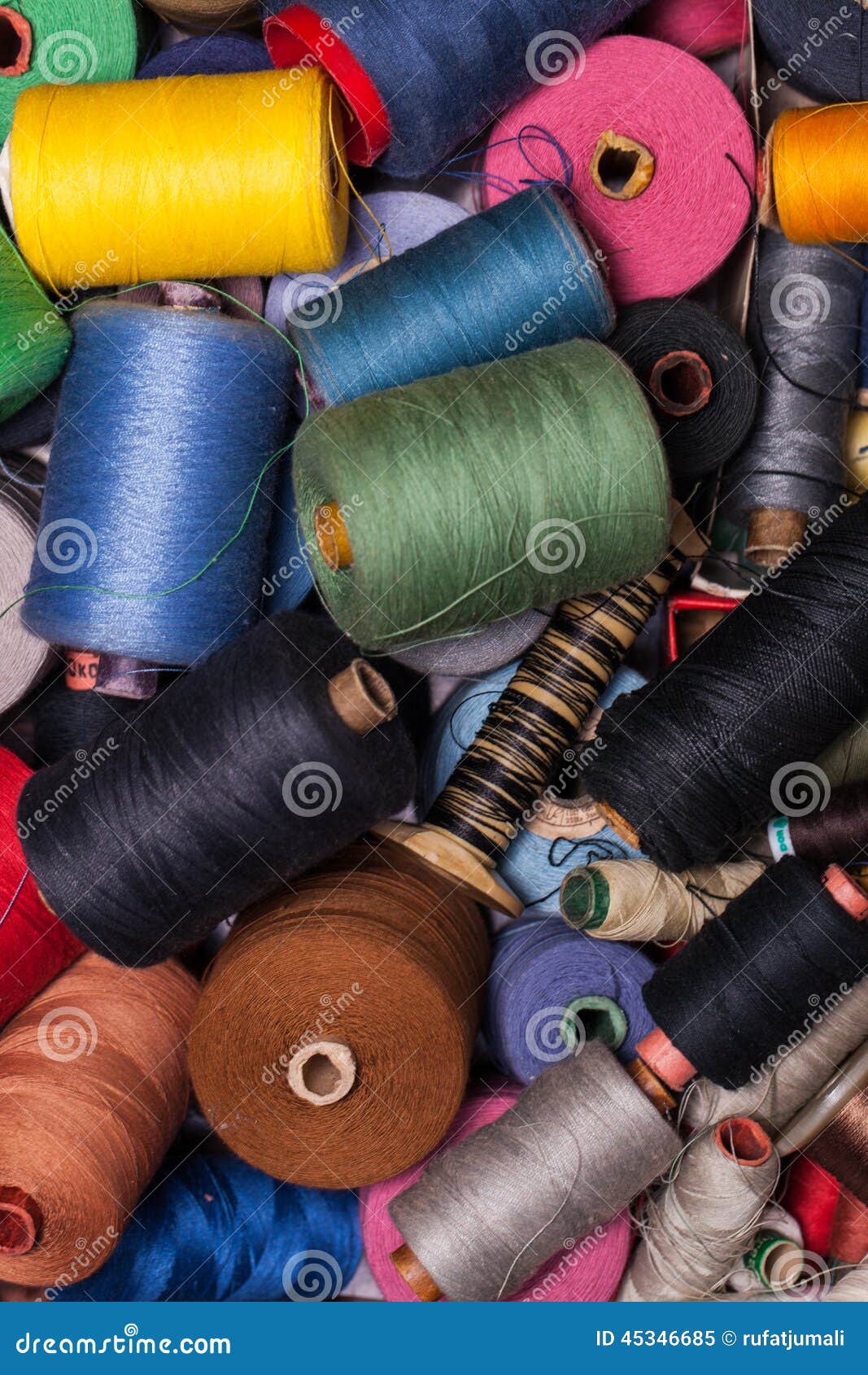 Closeup Image of Various Colour Threads Stock Image - Image of color ...