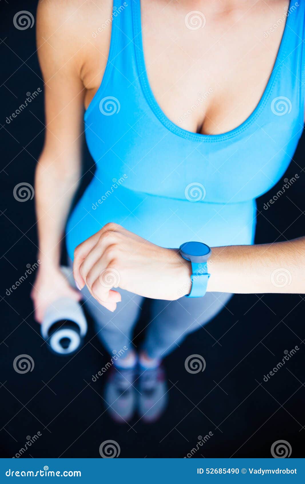 Closeup Image of a Woman with Activity Tracker Stock Photo - Image of ...