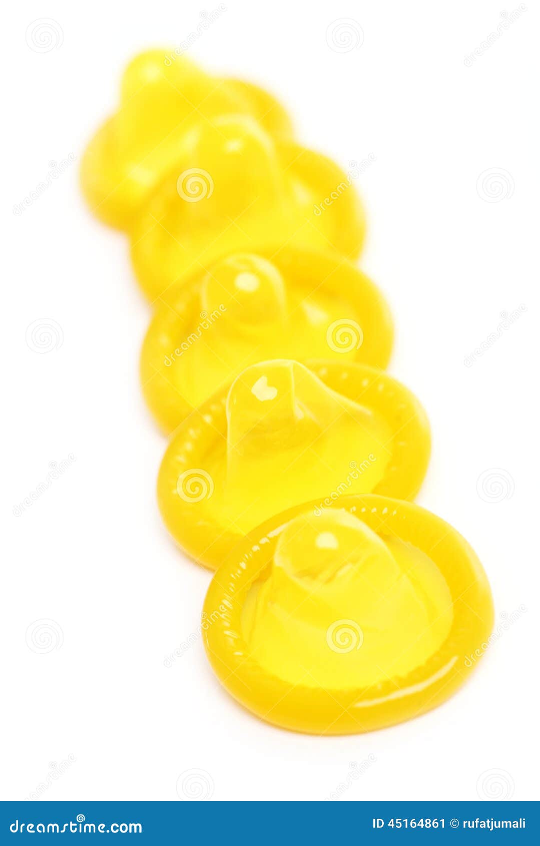 Closeup Image of Yellow Condoms Stock Image - Image of contraception ...