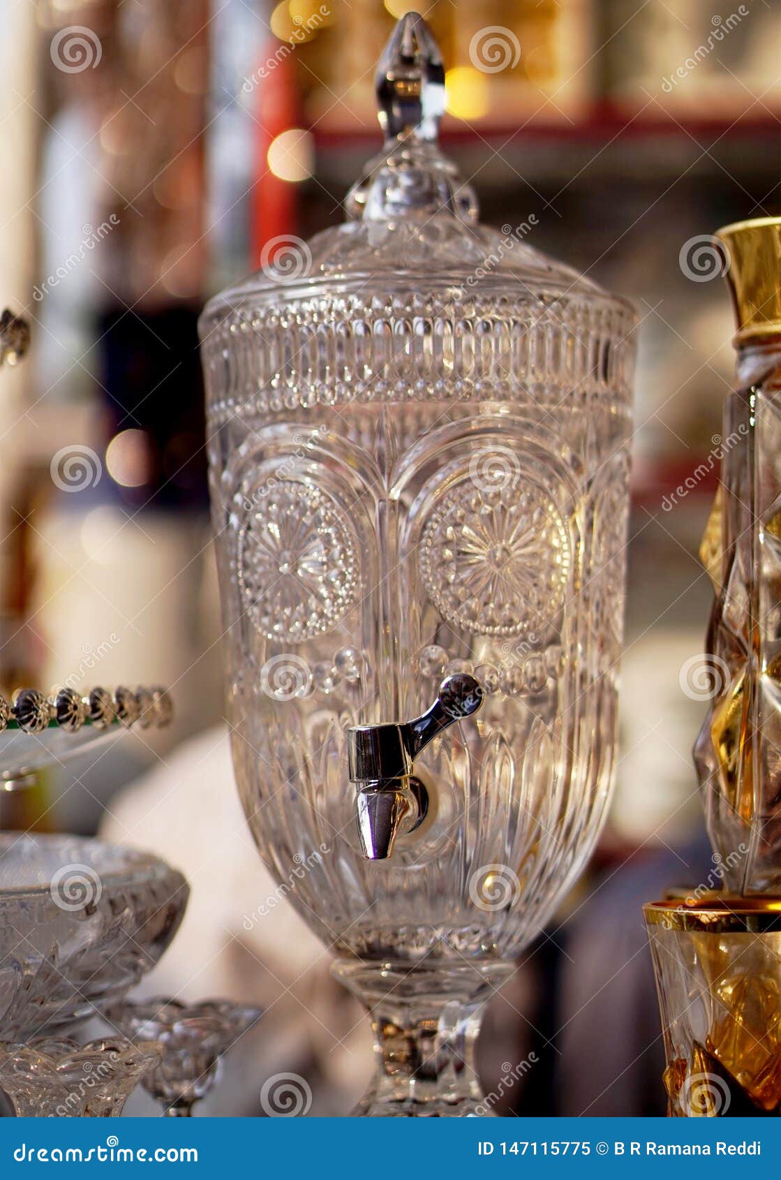 Closeup of Indian Kitchenware or Table Ware Display Stock Image - Image ...