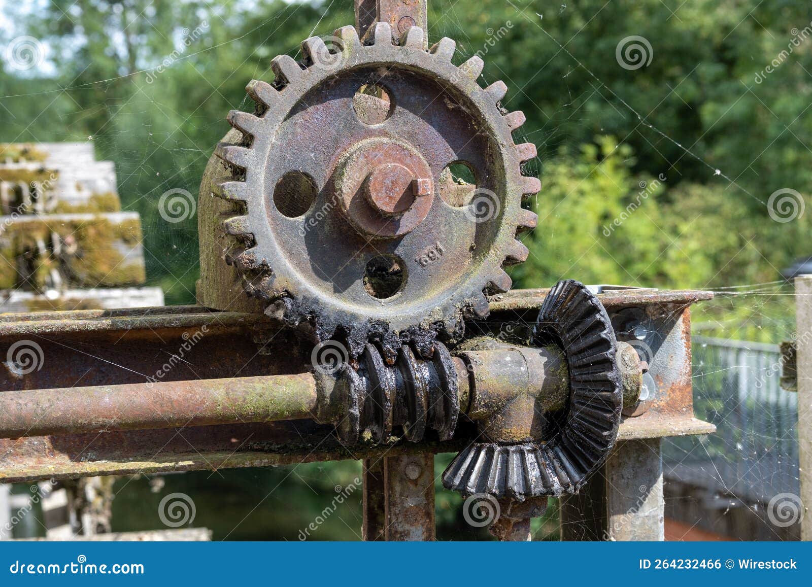 Closeup of an Industrial Mechanic Gear of an Abandoned and Rusty ...