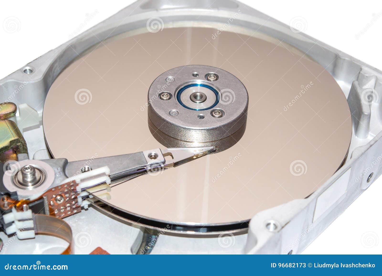 Closeup of Inside of a Hard Disk Drive HDD Stock Image - Image of ...