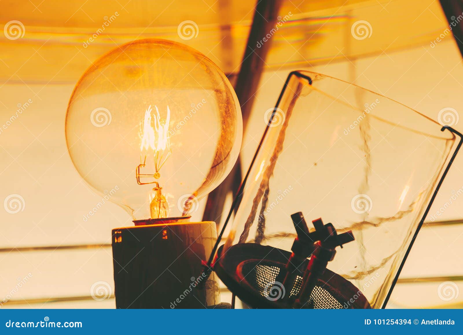 Inside of a Lighthouse Showing the Light Bulb Interior. Stock Photo ...