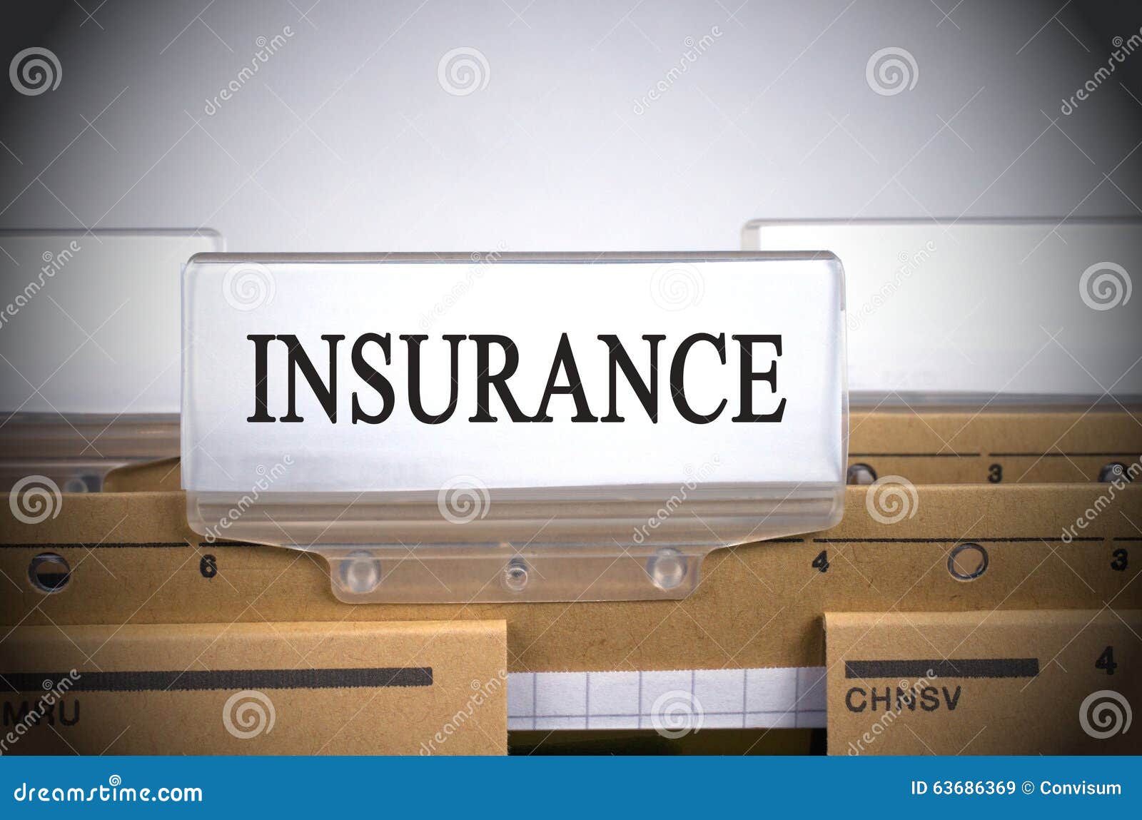 Closeup of Insurance Folder Index Tab Stock Image - Image of file ...