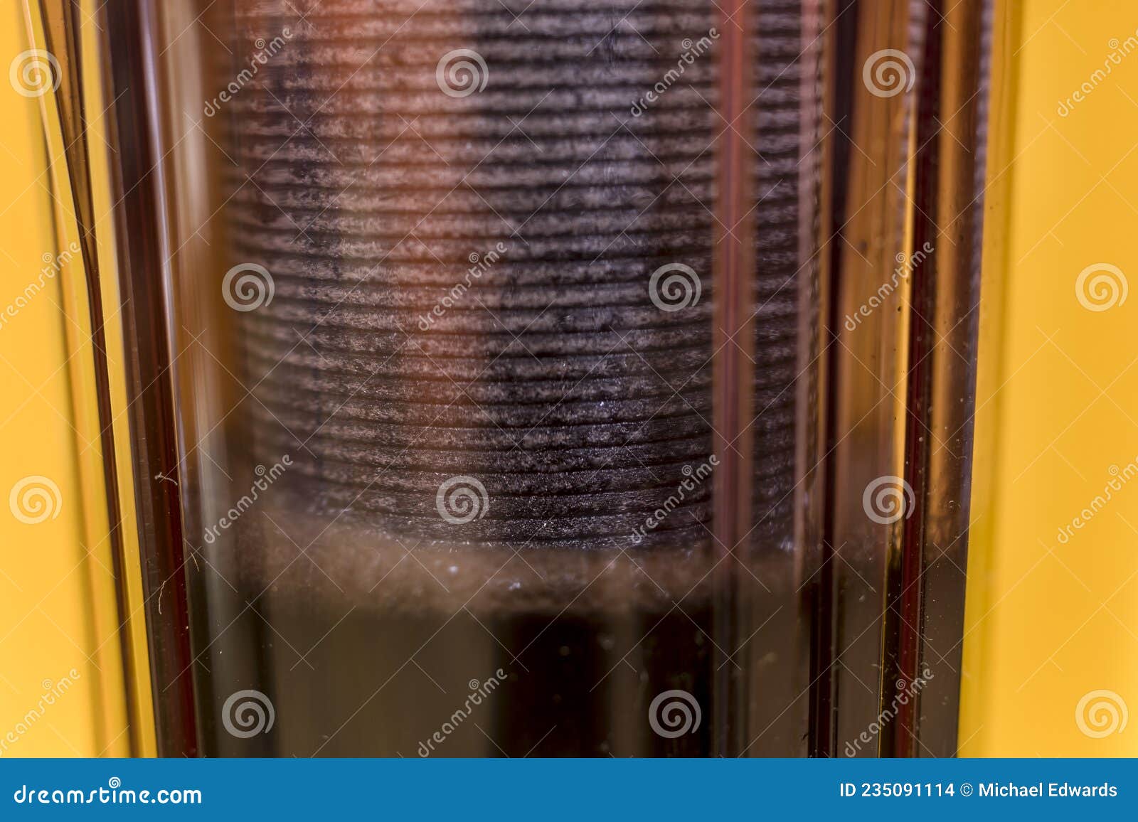 Closeup Of Internal Engine Cleaner Flowing And Circulating Inside An ...