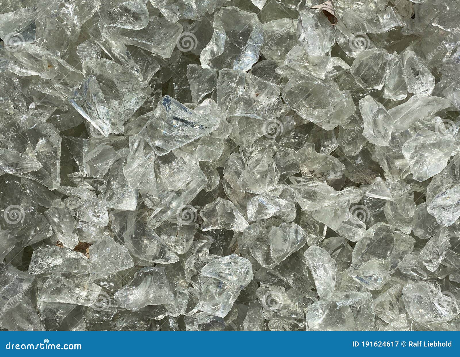 Closeup of Isolated Grey and White Rough Glas Shards Focus on Center ...