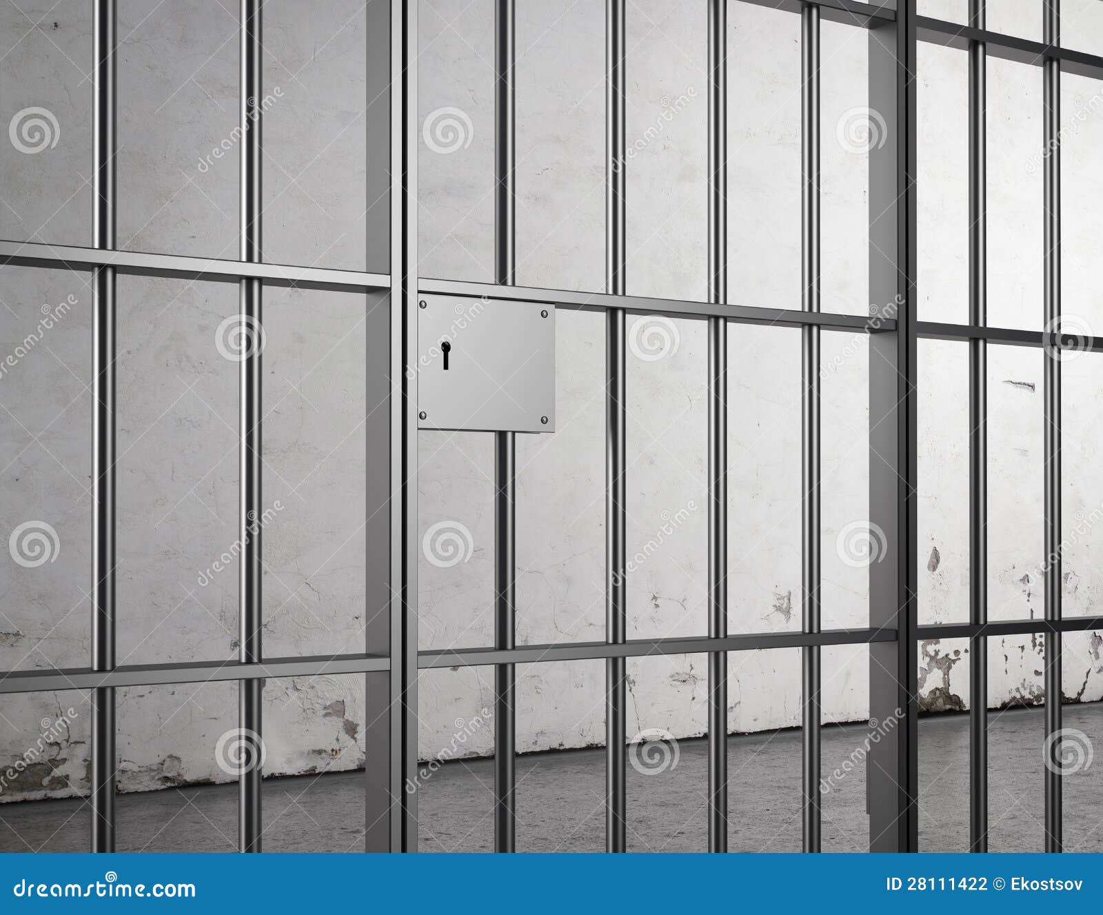 A Closeup of a Jail Door with a Locking Mechanism Stock Illustration ...