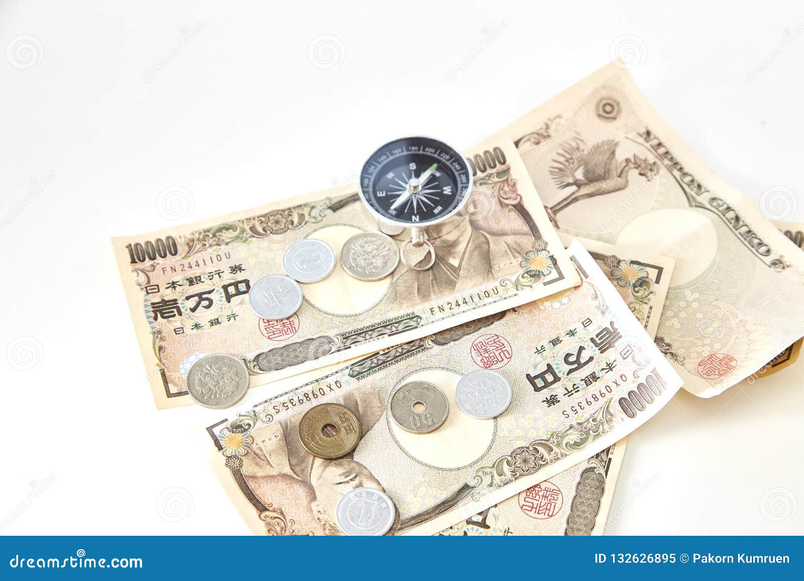 Closeup of Japanese Yen Notes Coin Stock Image - Image of business ...