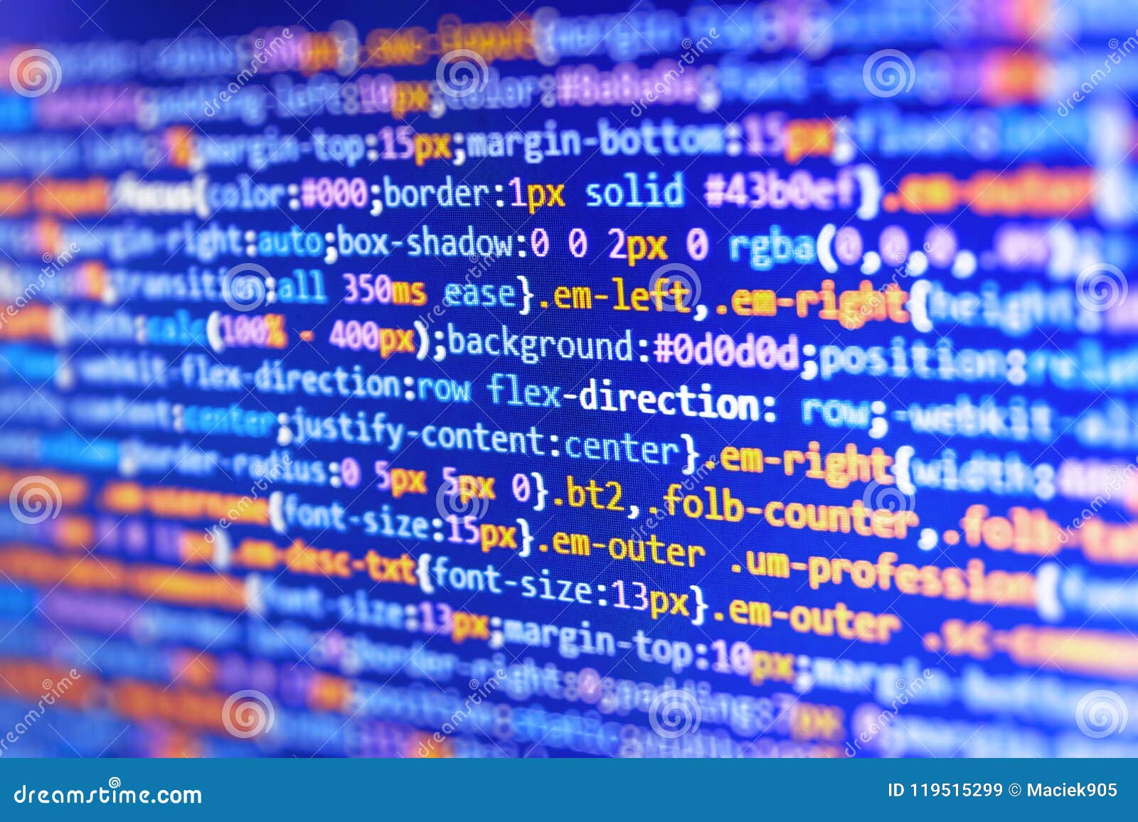 Closeup Of Java Script Css And Html Code Stock Image Image Of Digital Multimedia 119515299