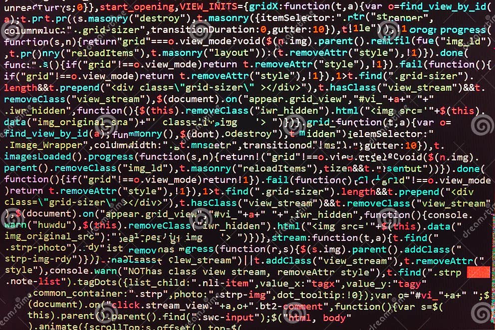 Closeup Of Java Script Css And Html Code Stock Image Image Of