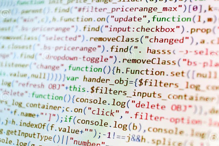 Closeup of Java Script, CSS and HTML Code. Stock Photo - Image of java, binary: 124596756