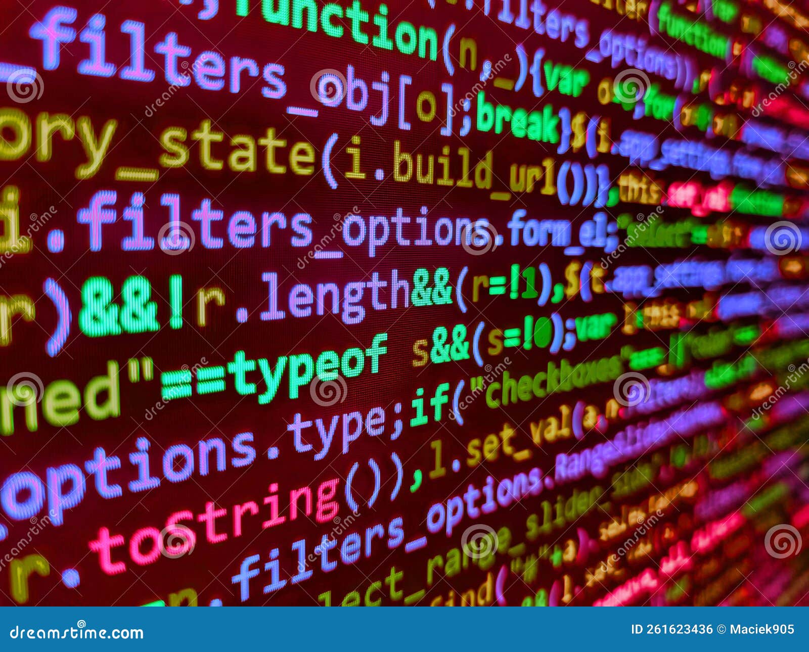 Closeup Of Java Script And Html Code Computer Script Coding Source Code On Desktop Monitor