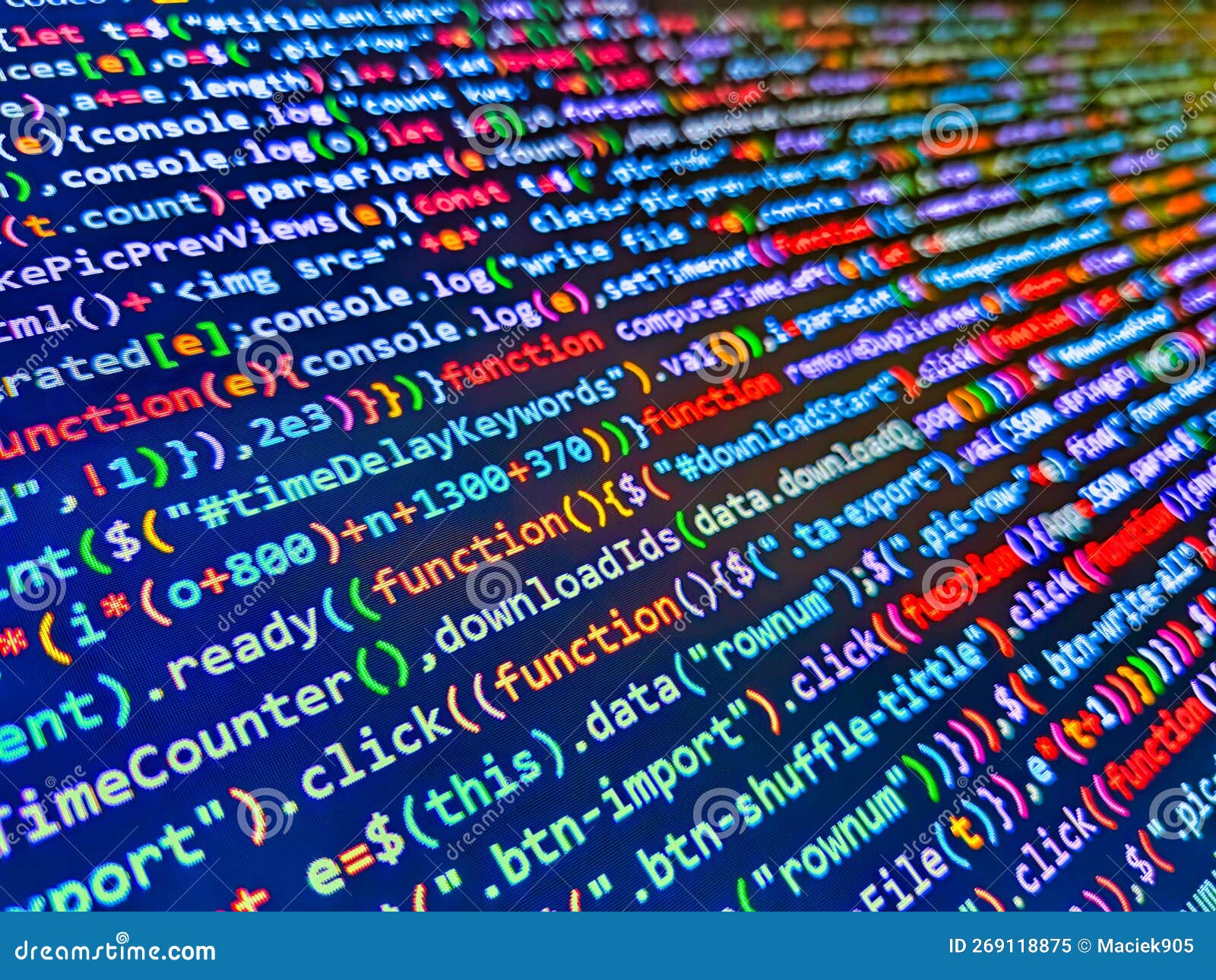 Abstract Source Code Background Laptop Screen Show Abstract Computer Programming Code Script