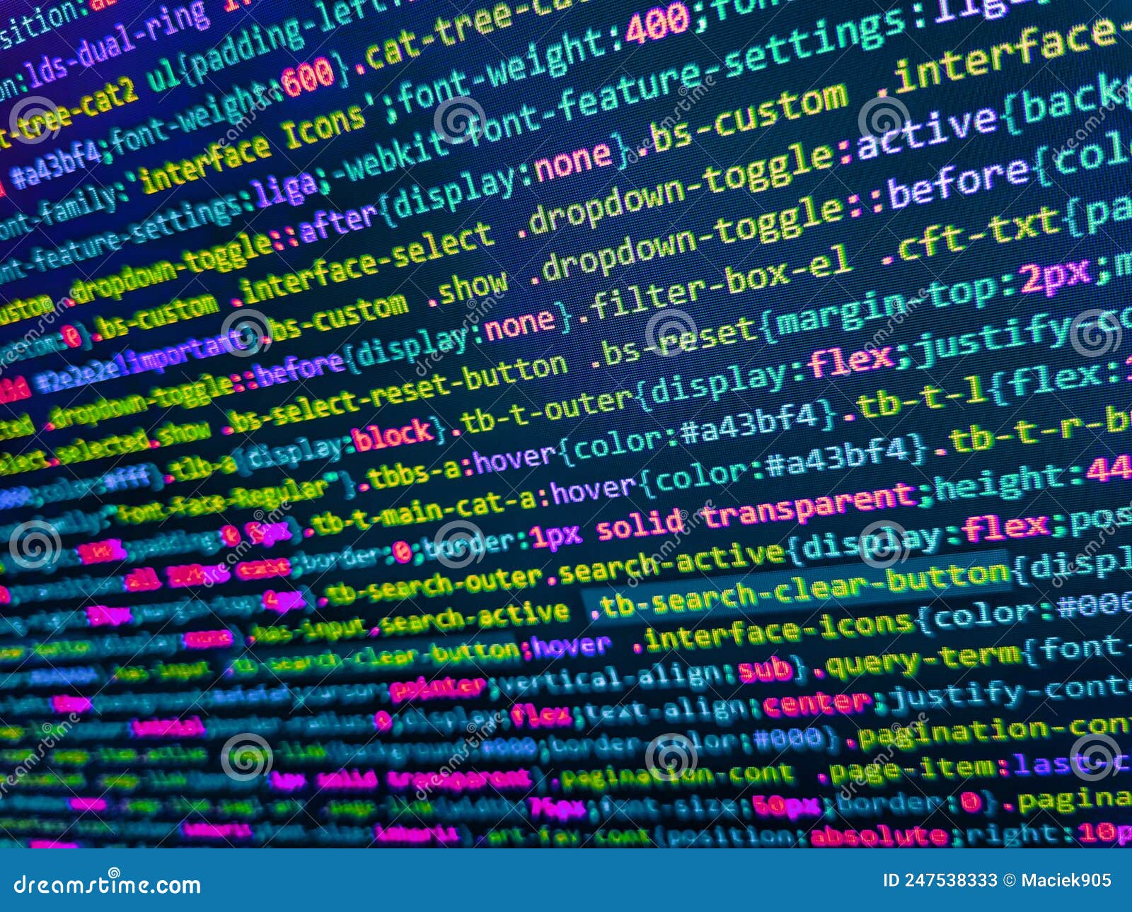 Closeup Of Java Script And Html Code Program Code Php Html Css Of Site Seo Optimization Stock