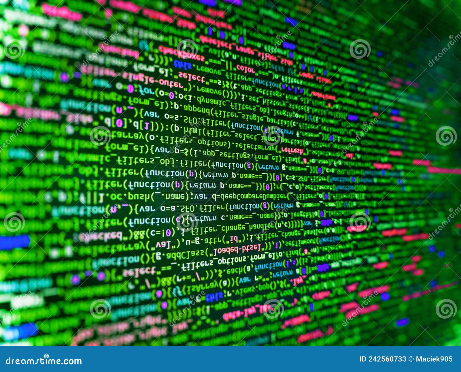 Closeup Of Java Script And Html Code Programmer Typing New Lines Of Html Code Programming