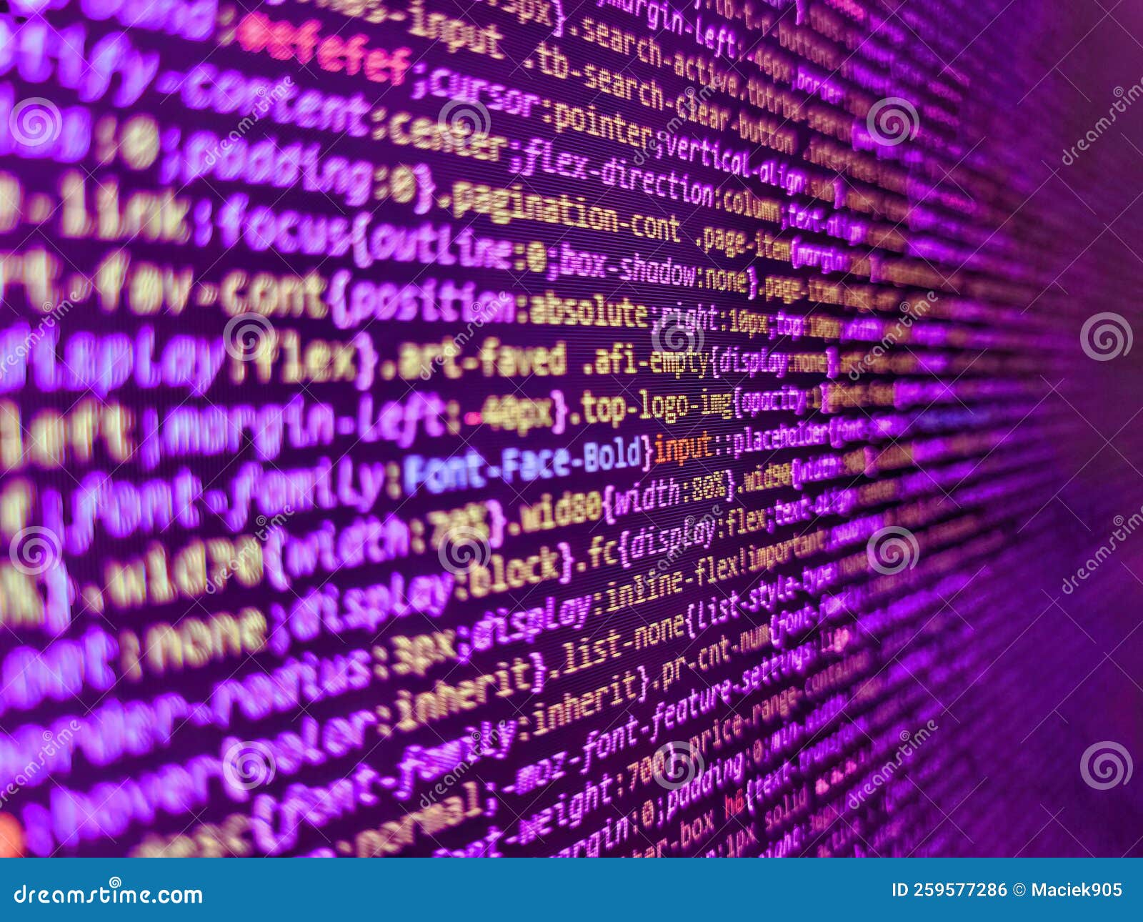 Closeup Of Java Script And Html Code Programmer Working On Computer Screen Lines Of Code Of A