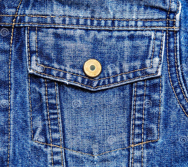 Closeup Jeans Pocket with Button Stock Photo - Image of garment, casual ...