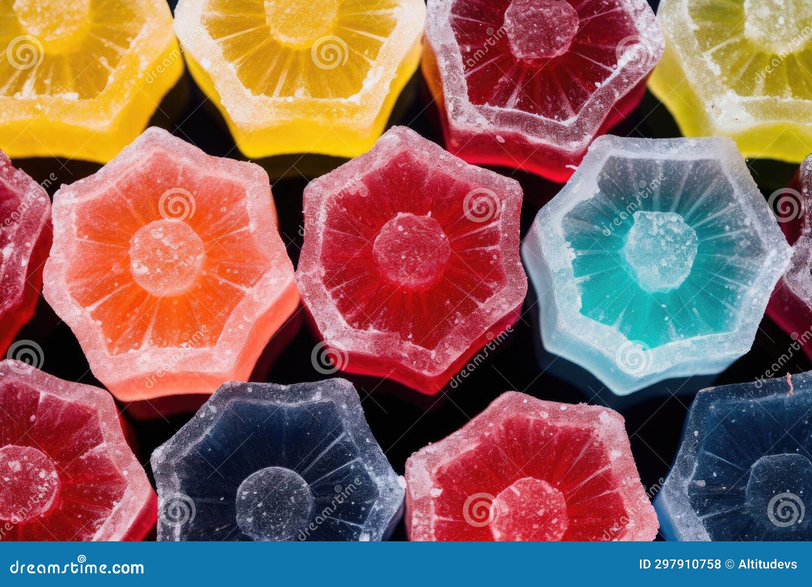 Closeup of Jelly Candy Cut Revealing Its Interior Stock Photo - Image ...