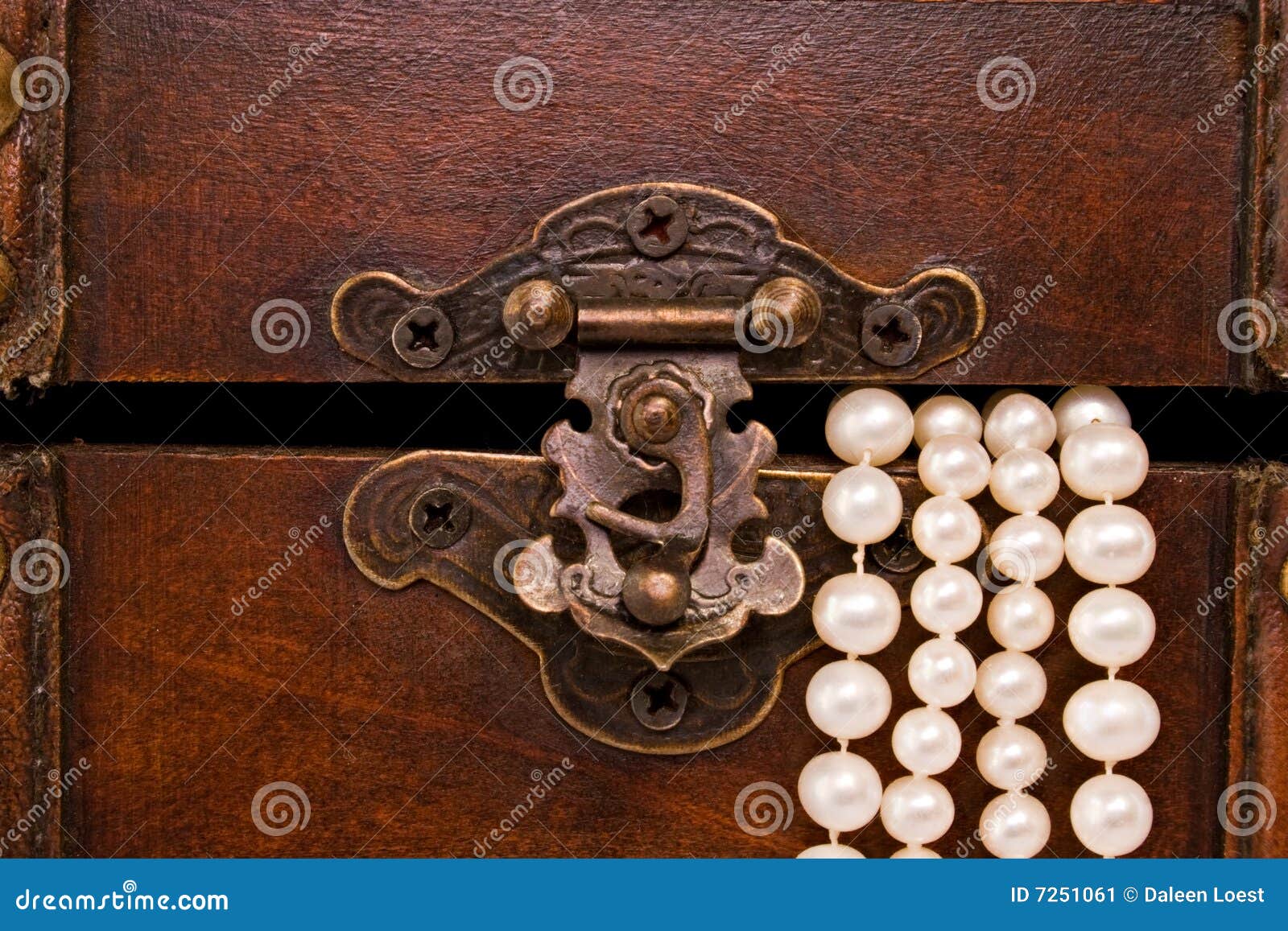 Closeup Jewellery Box Latch and Pearls Stock Image - Image of wealth ...