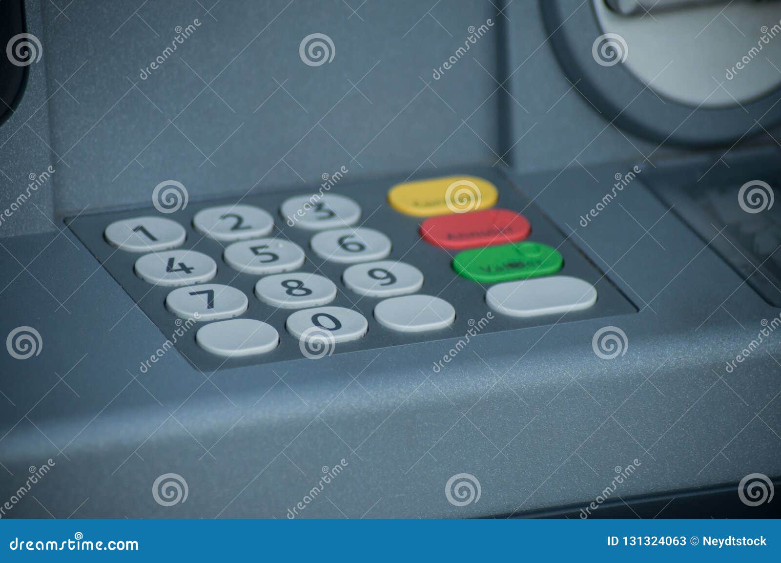 Keyboard of the Automated Machine of Bank Stock Image - Image of bank ...