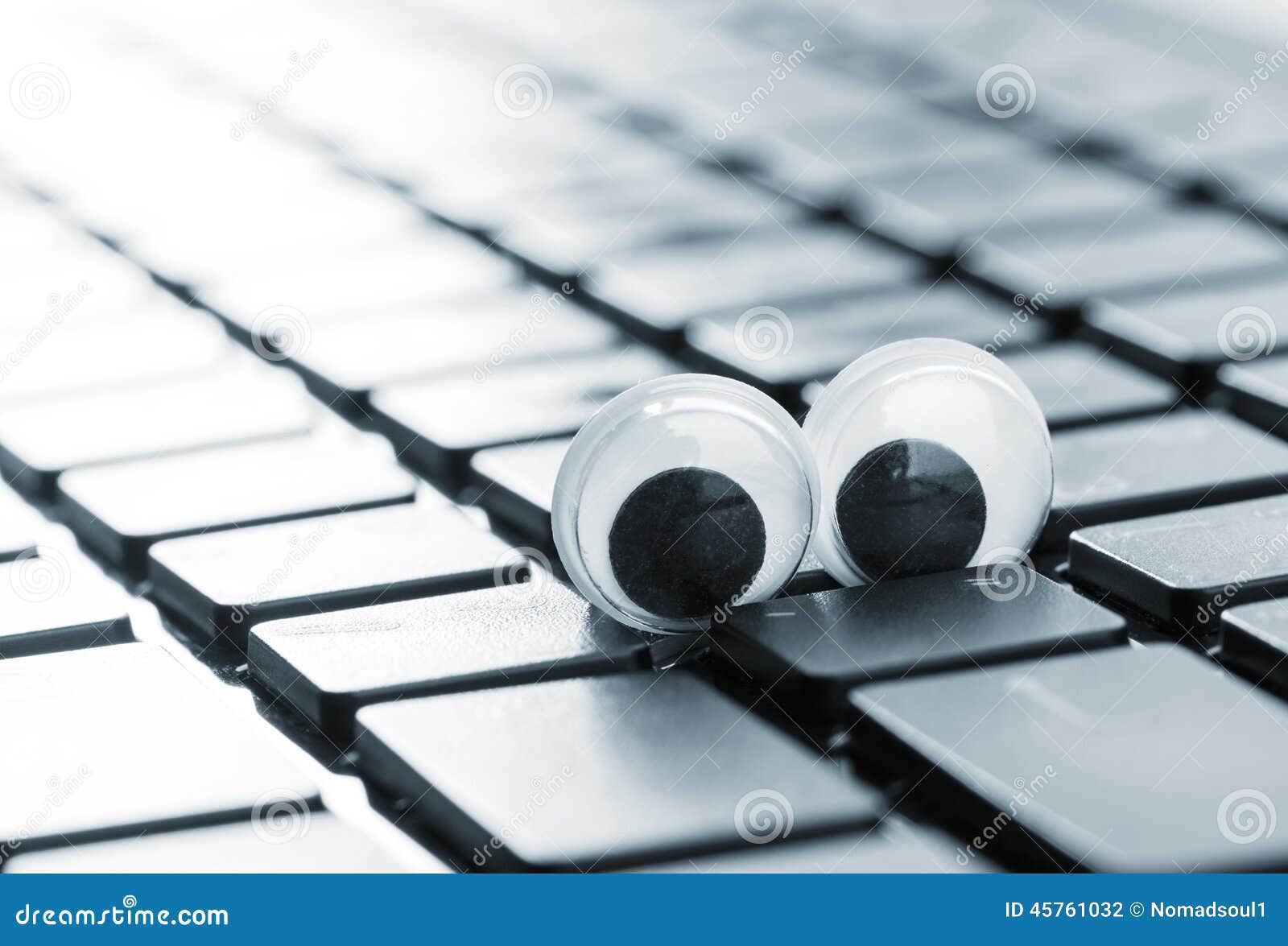 Closeup Keyboard with Eyes of a Modern Laptop Stock Photo - Image of ...