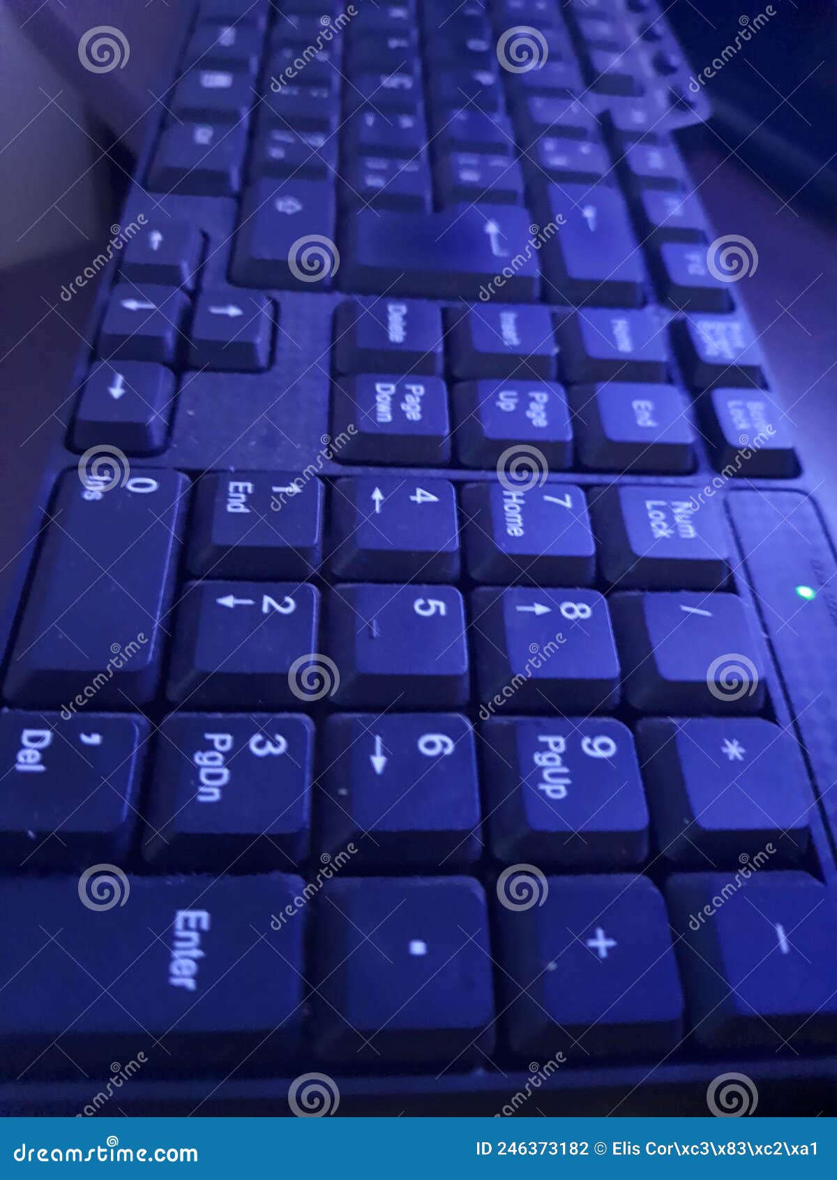 Closeup of a Keyboard, Illuminated by a Computer Monitor. Stock Photo ...