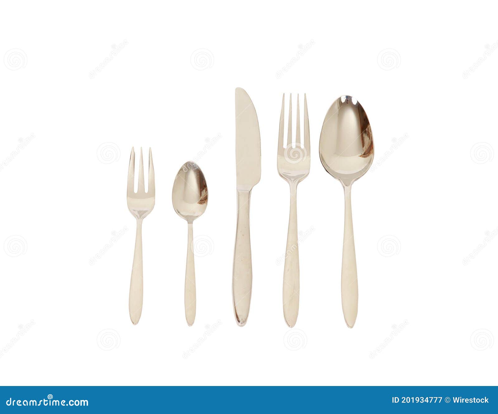 Closeup of Kitchen Utensils, a Silver Fork, Spoon and a Knife Isolated ...