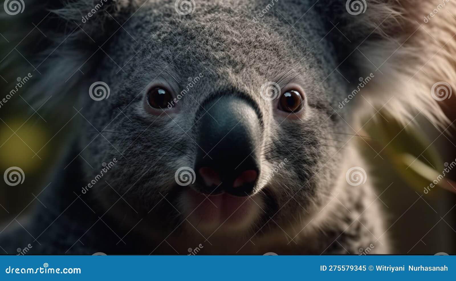 Closeup of a Koala with Its Mouth Close. Closeup of a Koala Head Stock ...
