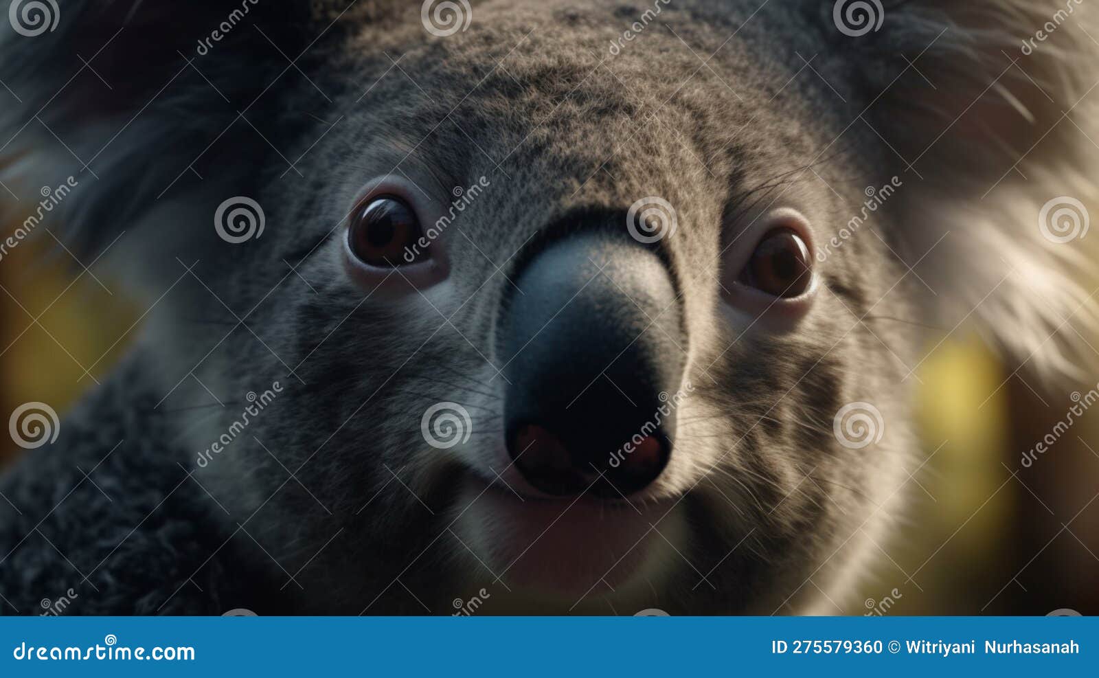 Closeup of a Koala with Its Mouth Close. Closeup of a Koala Head Stock ...