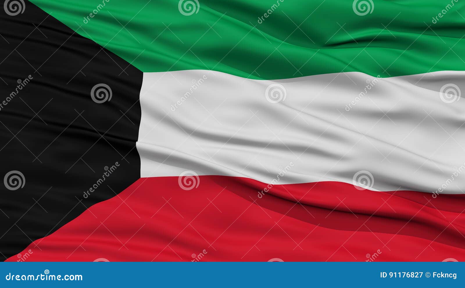 Closeup Kuwait Flag stock illustration. Illustration of emblem - 91176827