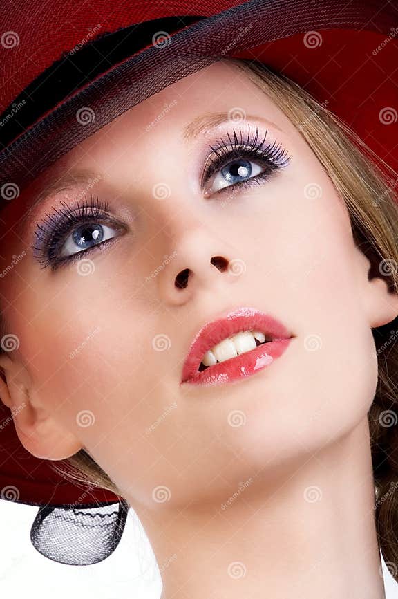 Closeup of a lady s face stock photo. Image of lips, headshot - 2552856