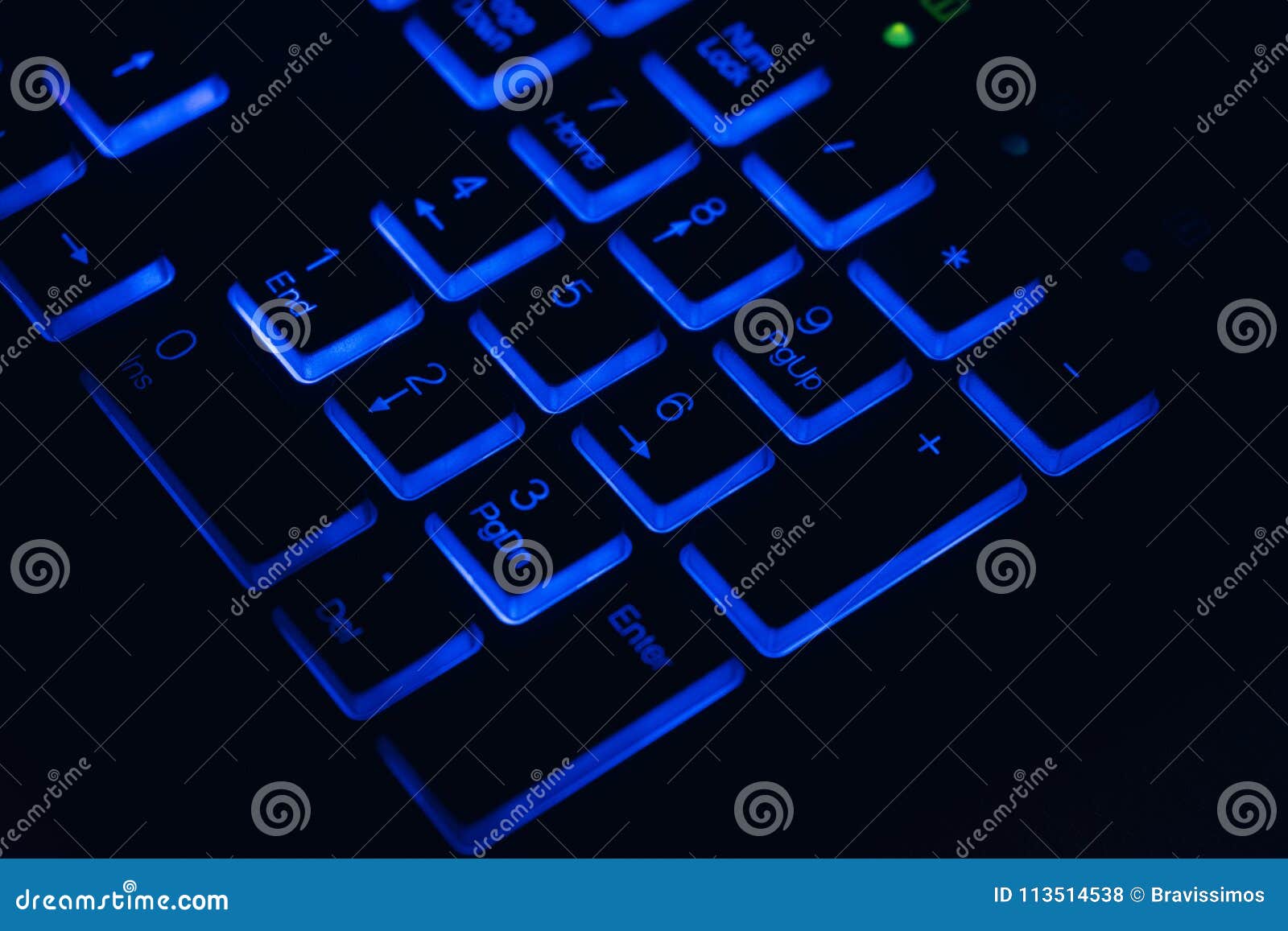 Closeup of Laptop Keyboard Illumination, Backlit Keyboard Stock Photo ...