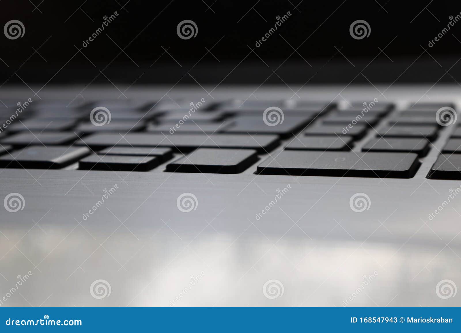 Closeup Laptop Keyboard Keys, View from Side Stock Image - Image of ...