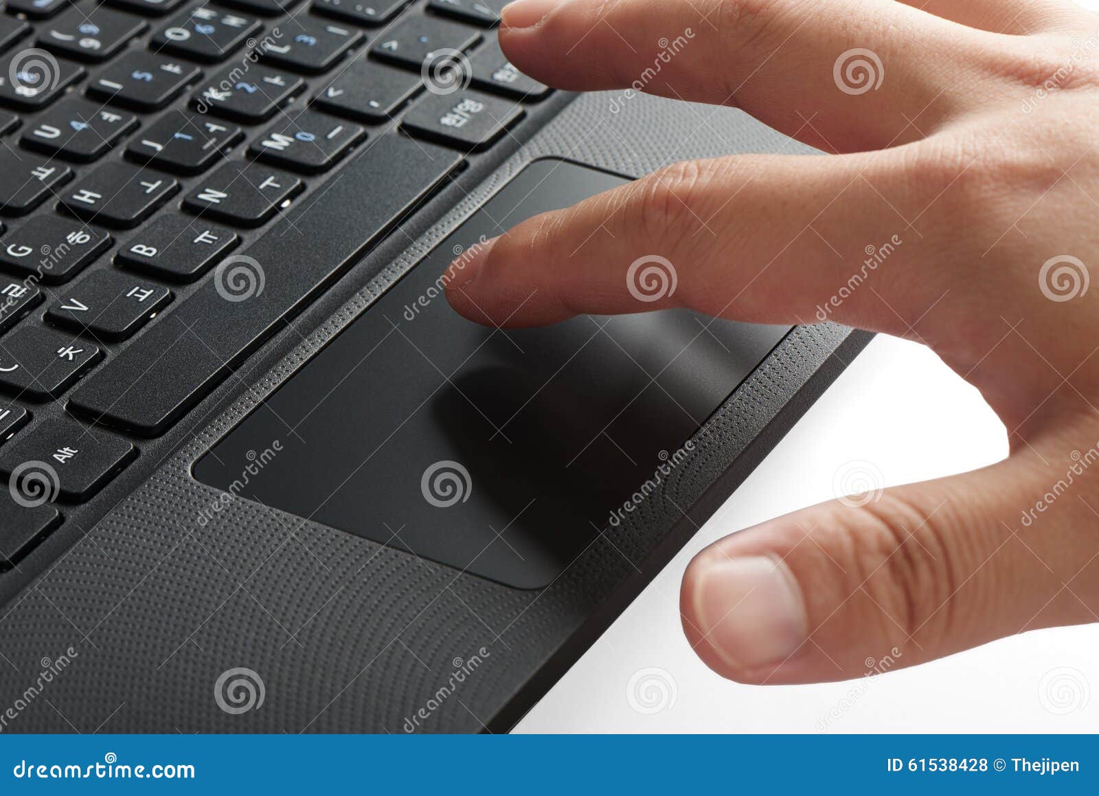 Closeup of laptop touchpad stock photo. Image of hangeul - 61538428