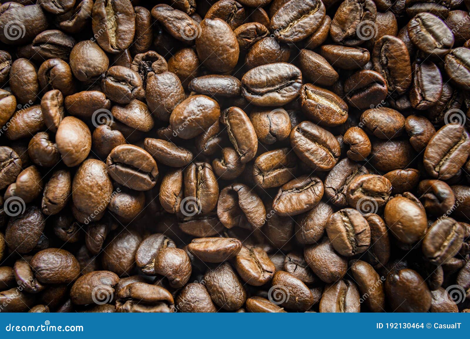 Closeup of a Large Amount of Roasted Coffee Beans Stock Photo - Image ...