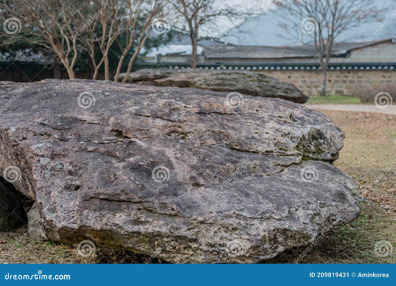 Closeup of Large Boulder Used As Capstone on Dolmen Tomb Stock Image ...