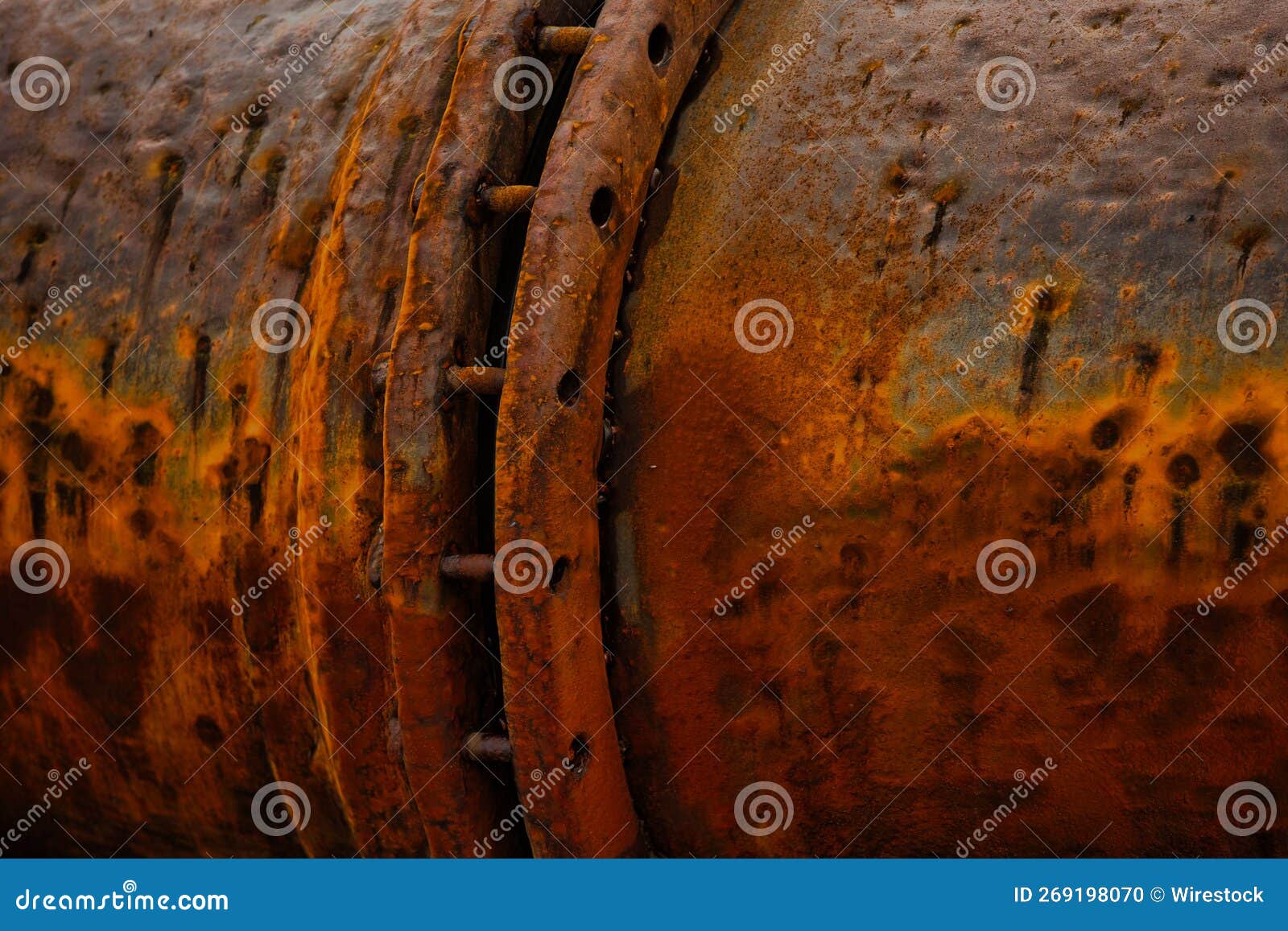 Closeup of a Large Corroded Iron Pipe in Orange and Black Stock Photo ...