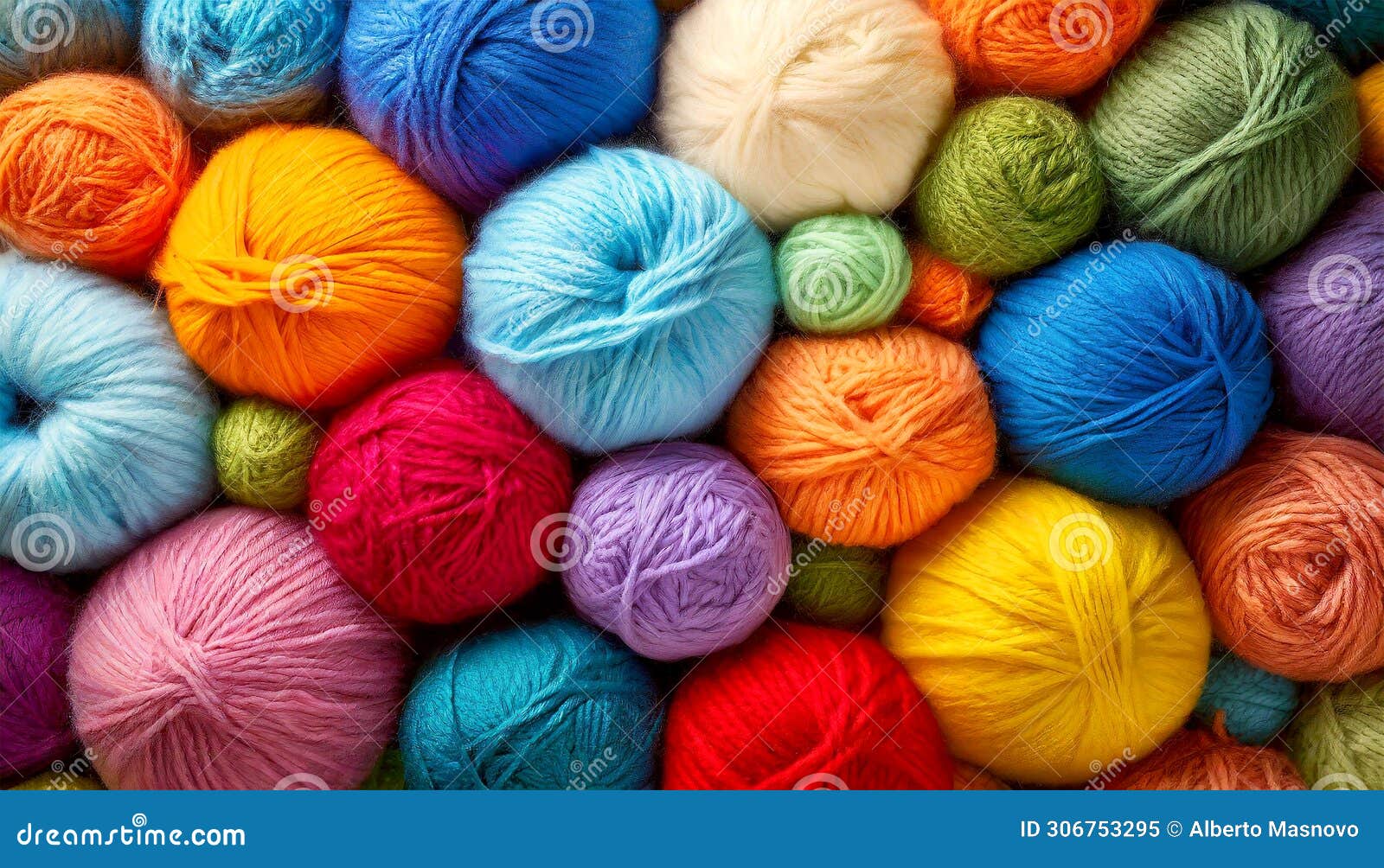Balls of Wool Made of Multicolored Strings - Generative Ai Stock ...