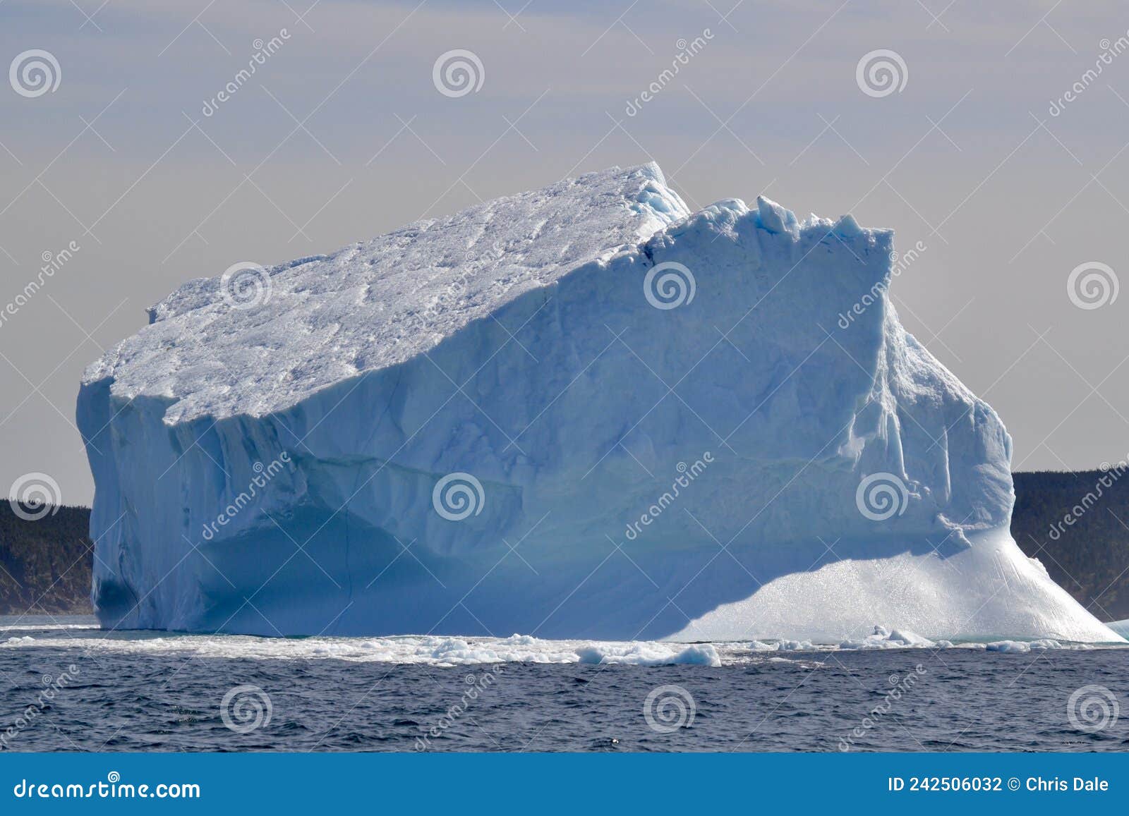 Closeup of Large Iceberg in Bay Outside St. John S with Sunlit and ...