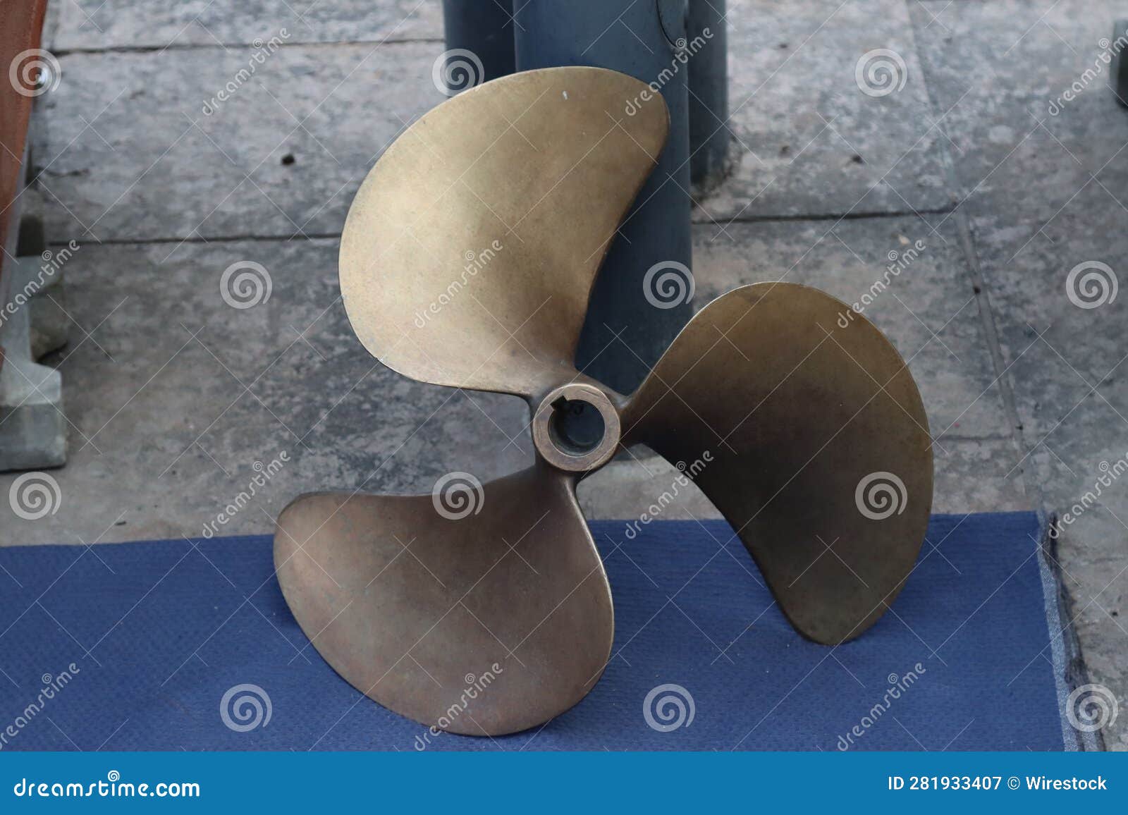 Closeup of a Large Metal Propeller Stock Image - Image of mechanism ...