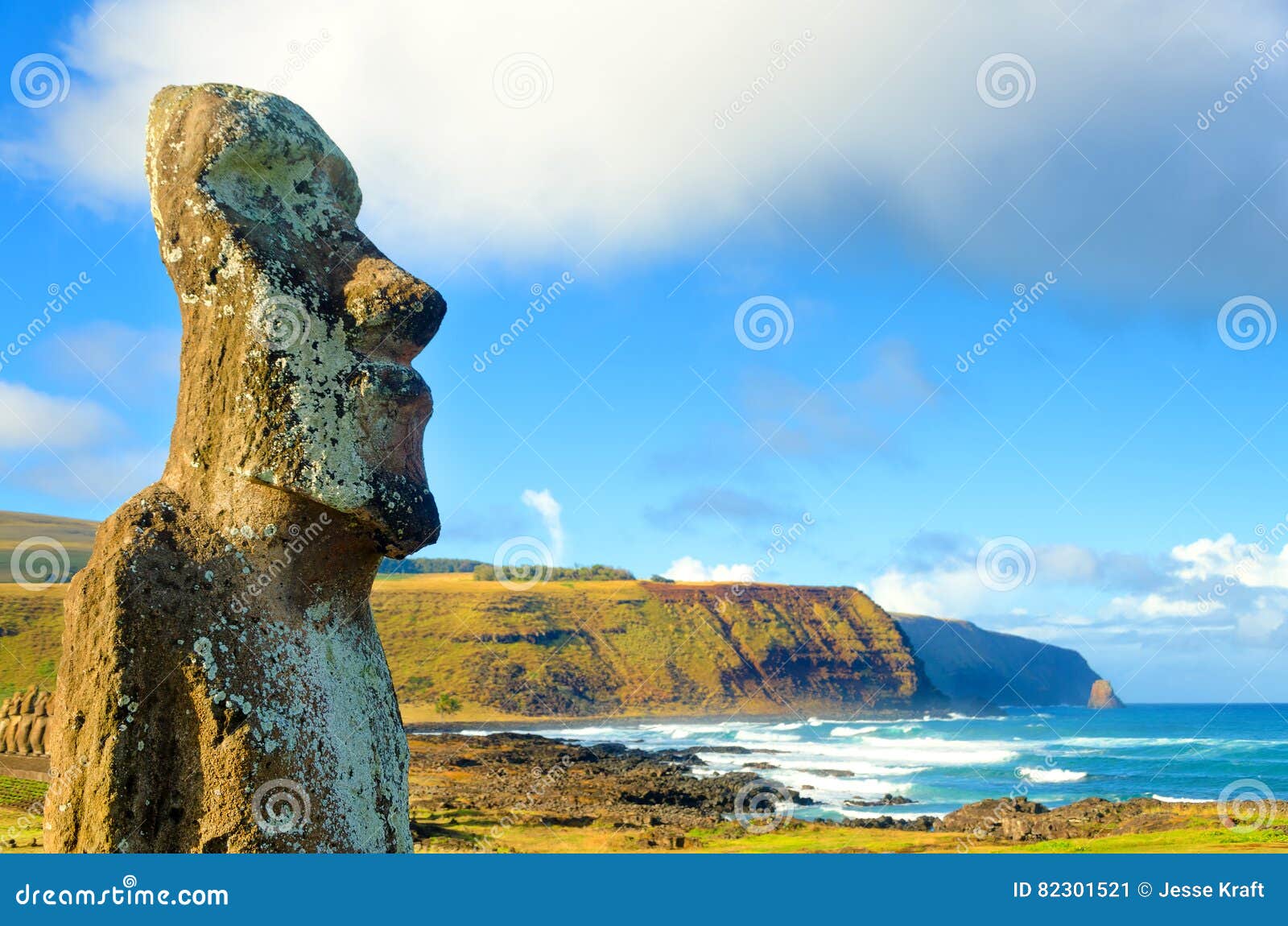 Closeup of Large Moai stock image. Image of nature, park - 82301521