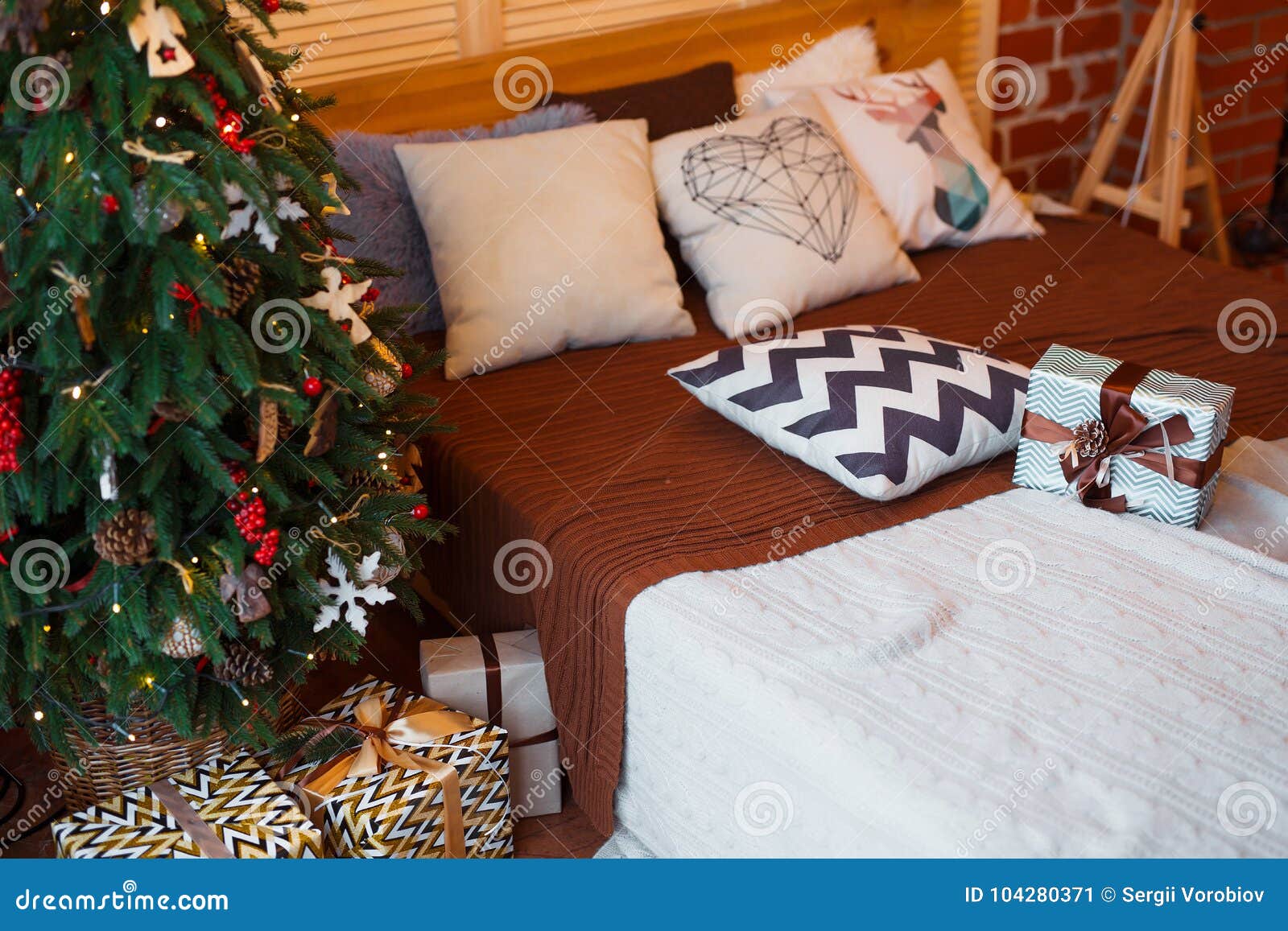 Closeup of a Large Stack of Wrapped Christmas Presents of Varying Sizes ...
