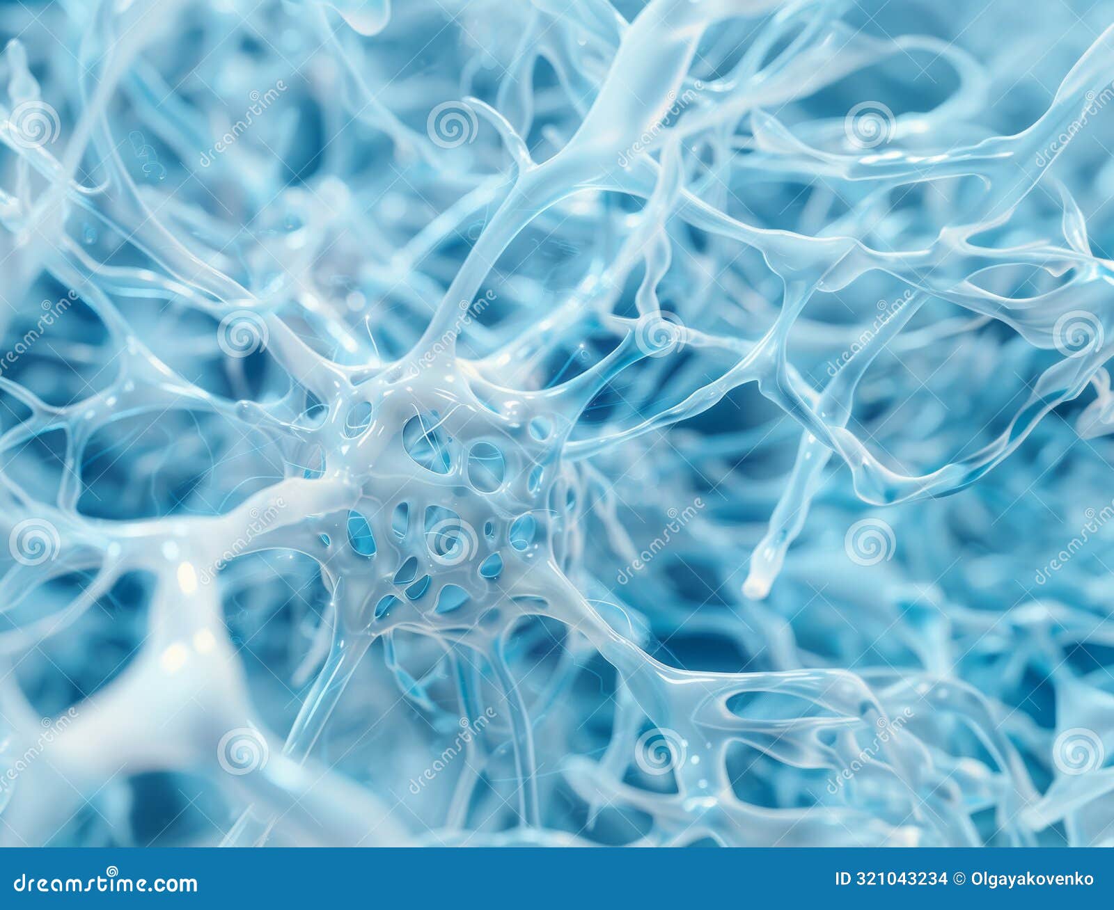 Closeup Large White Neuron Cells at High Microscope Magnification ...