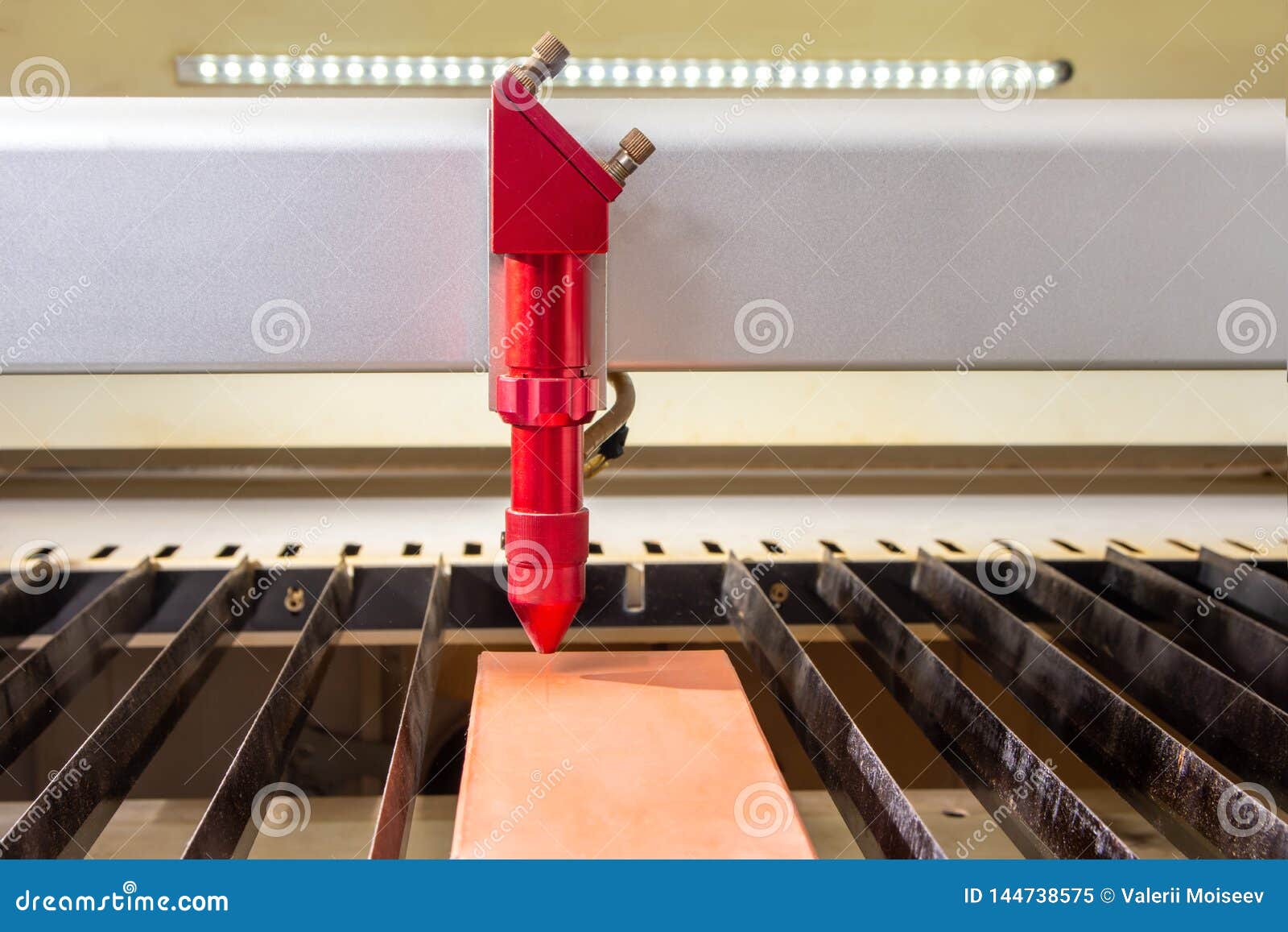 Closeup Laser Engraver Working and Engraving Flat Ceramic Stone Stock ...