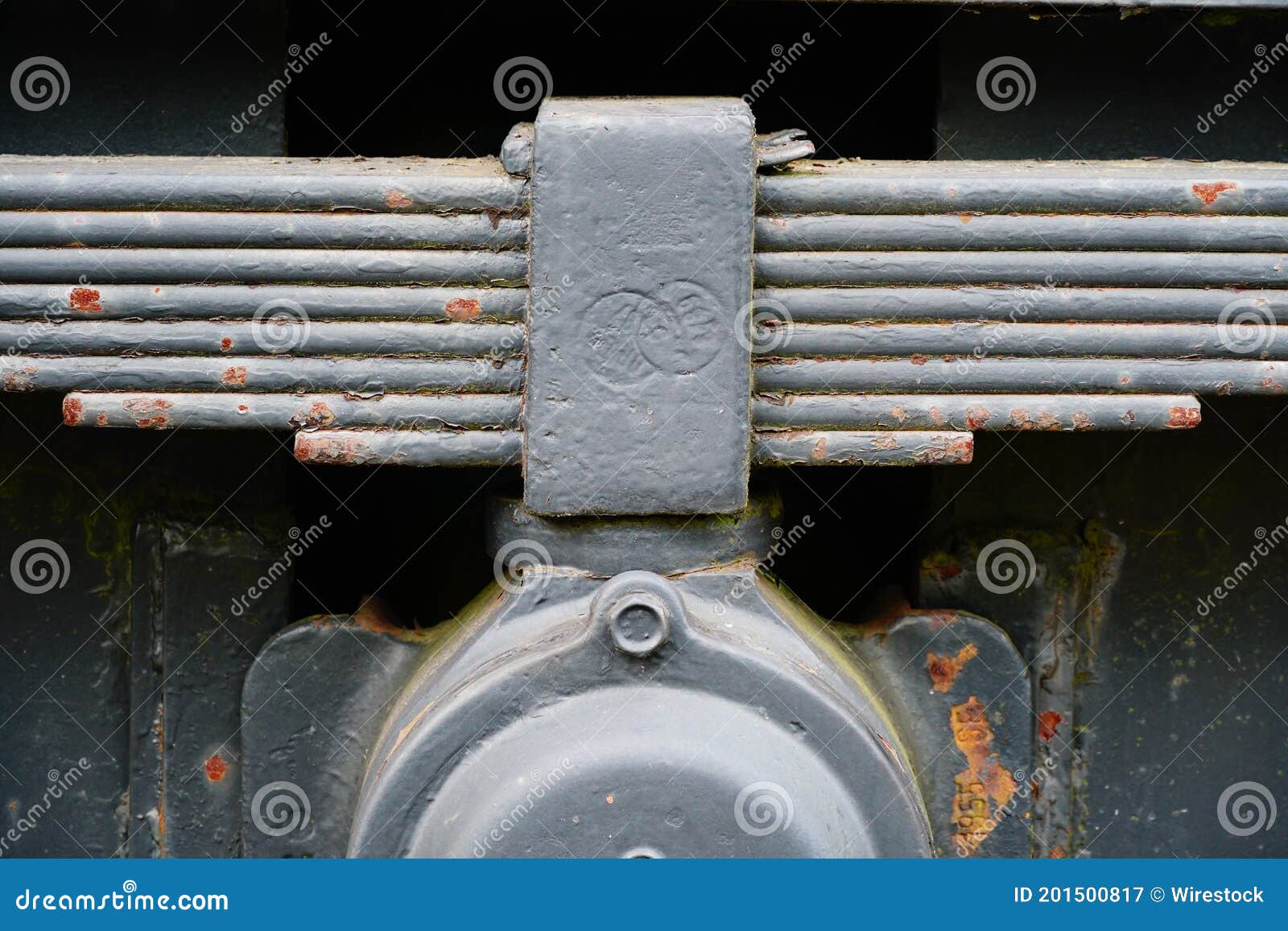 Closeup of Leaf Springs of a Train Wagon Stock Image - Image of station ...