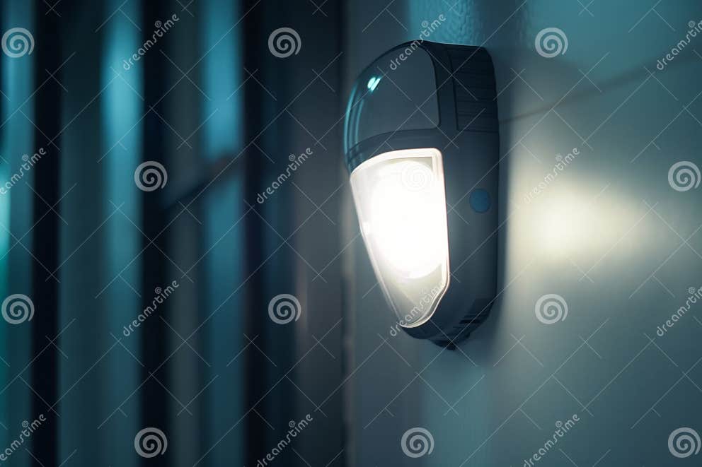 Closeup of a Led Light Triggered by a Motion Detector Stock Photo ...